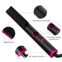 China Negative Ions Electric Hair Brush Anti Scald Hair Straightener Brush for sale