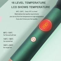 China Private Label LCD Electric Hair Brush Negative Ion Ceramic Straightening Comb Black / Green for sale