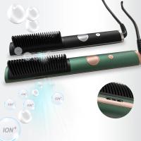 China OEM / ODM Customized Electric Hair Brush Portable Ceramic Hair Straightening Brush for sale