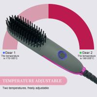 China PTC Heating Aluminum Electric Hair Brush Portable Mini Hair Straighteners Brush FCC for sale