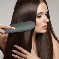 China PTC Heating Aluminum Electric Hair Brush Portable Mini Hair Straighteners Brush FCC for sale