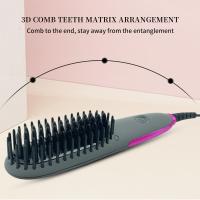 China Anti Scald  PTC Heating Electric Hair Brush Dual Voltage Anion Straightener Comb For Women for sale