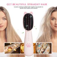 China MCH USB Wireless Electric Hair Brush Mini Travel Oval Hairbrush For Wet Dry Styles For Girls Kids for sale