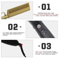 China Hair Care Dual Voltage 45W 450F Titanium Hot Iron Comb For Women for sale