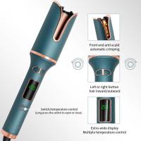 China LCD Display Automatic Hair Curler FCC PTC Heating Ceramic Curling Iron for sale