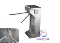 China Waist Height Stainless Steel Automatic Tripod Turnstile Gate Counter Function With Reading Card Control for sale