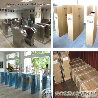 China Waist Height Stainless Steel Bidirectional Flap Barrier Gate , RFID Car Automatic Flap Barrier for sale