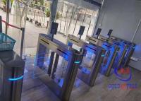 China Low Noise Optical Face Recognition Turnstiles High Speed Anti Crush Swing Barrier Gate for sale