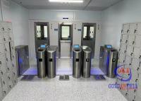 China Clean Room Entrance Staff ESD Tester Flap Turnstile Gate For Wrist And Foot Strap for sale