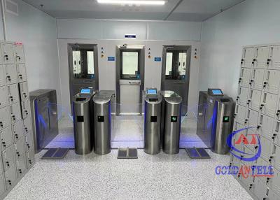 China Clean Room Entrance Staff ESD Tester Flap Turnstile Gate For Wrist And Foot Strap for sale