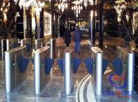 China Security entrance Flap Barrier Gate / Fingerprint full height turnstiles for sale