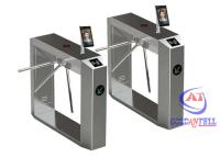 China RFID Reader Automated Security Gates 3 Arm Pedestrian Facial Scanner Waist High Turnstile for sale