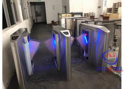 China SS304 Fingerprint Automatic Flap Barrier RFID System Access Control for sale