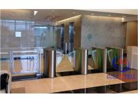 China RFID Card Turnstile Face Recognition Flap Barrier Time Attendance System With LED Alarm for sale
