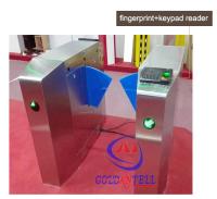 China Passage optical Flap Barrier Gate , bi directional Bus half height turnstile sound Alarm for sale