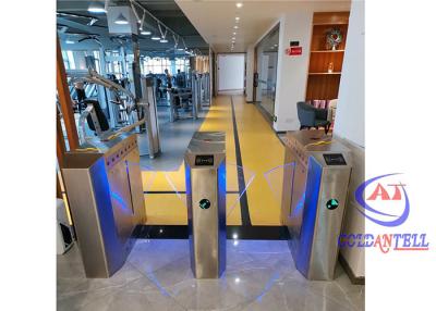 China GYM Entrance Bi Directional Flap Barrier Gate SUS304 NFC Scanner Pedestrian Turnstile Gate for sale