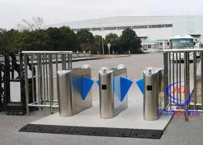 China External 60cm Flap Barrier Turnstile Fingerprint 2 Paths Access Control Entrance Solution for sale