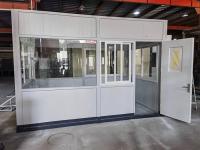 China Customized Size Enviroment Friendly Security Sentry Box Guard House with Shaped Steel Rock Wool Board for sale