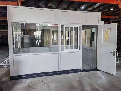 China Customized Size Enviroment Friendly Security Sentry Box Guard House with Shaped Steel Rock Wool Board for sale