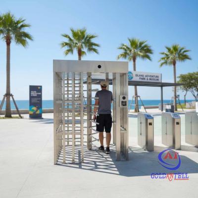 China CE Certified SUS316 Anti-corrosive Full Height Turnstile Rust-proof Single Lane Security Gate for Island Amusement Park for sale
