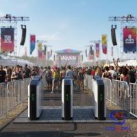 China Anti-climb Full Height Wing Turnstile Biometric QR Face Recognition Automatic Speed Sliding Gate for Stadium Event Security for sale