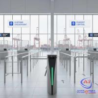 China RFID Stainless Steel Access Control Drop Arm Gate Tourniquet Security Gate Speed Gate Rotating 3 Arm Revolving Bus Station for sale