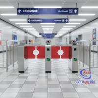 China CE Certified SUS304 Integrated Face Recognition QR RFID Swing Barrier Gate High Speed Access Control Turnstile for Metro Airport for sale