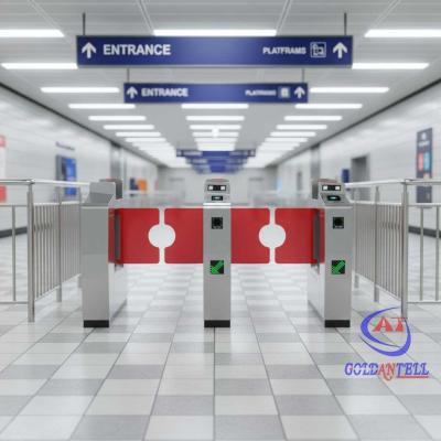China CE Certified SUS304 Integrated Face Recognition QR RFID Swing Barrier Gate High Speed Access Control Turnstile for Metro Airport for sale