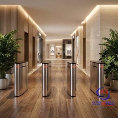 China Sleek Flap Barrier Speed Gate DC Brushless Motor Quiet High Speed Pedestrian Turnstile for Luxury Residential Complex CE for sale