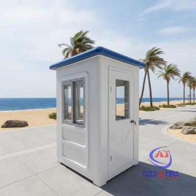 China Waterproof Industrial Fiberglass Security Guard House One-piece Molded Sentry Box Portable Villa Coastal Area Parking for sale