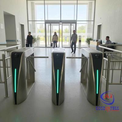 China Fire Alarm Linkage Tripod Turnstile Emergency Auto-Lift Arm Automatic Reset Biometric Fingerprint Access for School Hospital for sale
