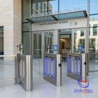 China Silent Brushless Swing Turnstile Gate Anti-pinch Biometric Fingerprint Access for School Campus Student Safety Barrier CE for sale