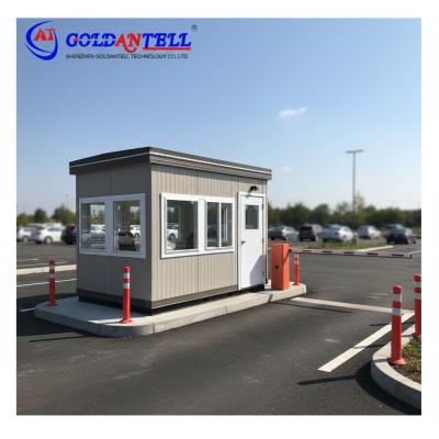 China Gray Single Room Stainless Steel Ticket Kiosk Booth Including Option Drainage System and Electricity Fittings Perfect for Ticket Management for sale