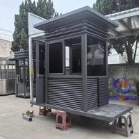 China Aesthetic Steel Security Kiosk Weatherproof Prefabricated Guard Shack Portable Sentry Box for Hospital Parking Entrance for sale