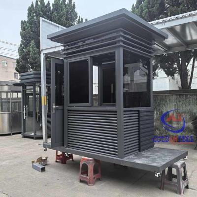 China Aesthetic Steel Security Kiosk Weatherproof Prefabricated Guard Shack Portable Sentry Box for Hospital Parking Entrance for sale