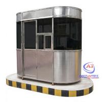 China 1m Slim Steel Security Guard Shack Narrow Parking Exit Cashier Booth Prefabricated Sentry Box Space-saving Toll Kiosk Station for sale