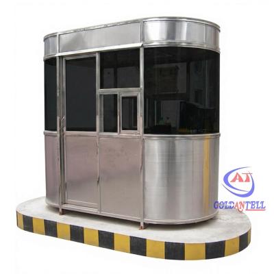 China 1m Slim Steel Security Guard Shack Narrow Parking Exit Cashier Booth Prefabricated Sentry Box Space-saving Toll Kiosk Station for sale
