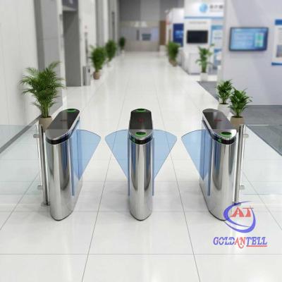 China Custom Branding Pedestrian Speed Gate QR NFC Access Control Sliding Turnstile for Exhibition Center Public Lobby CE for sale