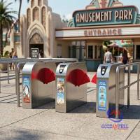 China Amusement Park Entry Turnstile Integrated Ticket QR Code and RFID Wristband Flap Barrier for High-Flow Access CE for sale