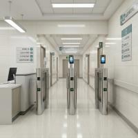 China High Precision Fever Screening Full Height Glass Swing Turnstile Anti-climb Health Gate for Hospital & Government CE for sale