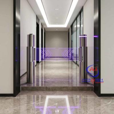 China 900mm Wide Passage Pedestal Turnstile Relocatable Sensor-driven Swing Gate High Endurance RFID QR for Transit Lobby CE for sale
