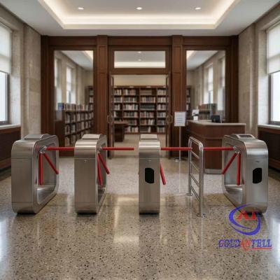 China Self-rising Arm Tripod Turnstile Biometric Touch-ID for Academic Archive and Library Study Zone Access Control CE for sale