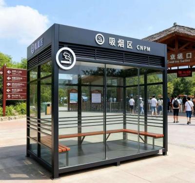 China Outdoor Steel Frame Prefabricated Security Portable Modular Smoking Room Long Lifetime for sale