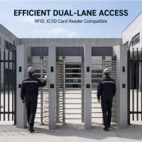 China Outdoor Security Dual Lane Full Height Turnstile 304 Stainless Steel RFID Card Facial Recognition for sale