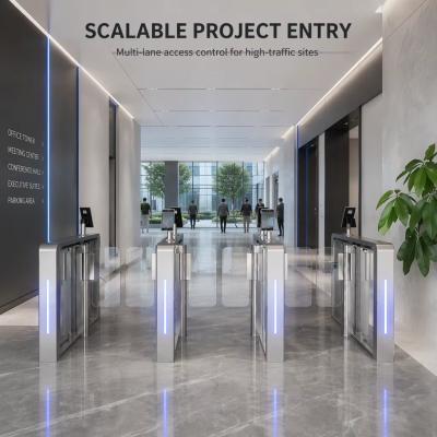 China Security RFID NFC Face Recognition Automatic Swing Door Barrier 2 Way Pedestrian Entrance for sale