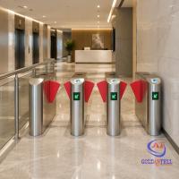 China Adjustable Opening Speed NFC RFID Card Flap Barrier Turnstile Pedestrian Access Control for sale