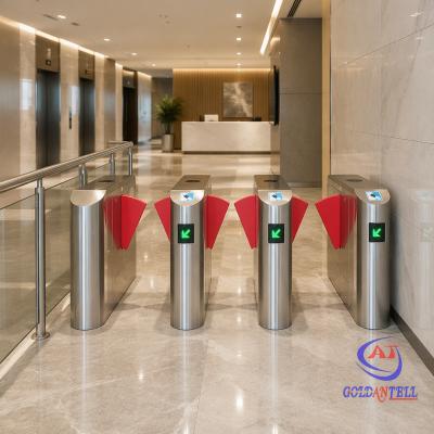 China Adjustable Opening Speed NFC RFID Card Flap Barrier Turnstile Pedestrian Access Control for sale