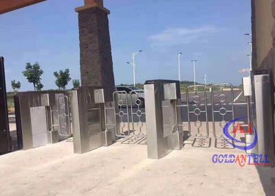China Non Touching Swing Barrier Gate Stainless Steel 35 Persons Per Min Running Rate for sale