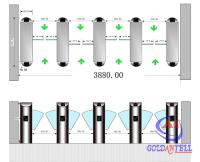 China High Speed Glass Lane Flap Turnstile Barrier Gate for sale