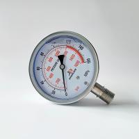China 160MPa Stainless Steel Liquid Filled Pressure Gauge 100mm Radial Bourdon Tube Manometer EN 837-1 for sale